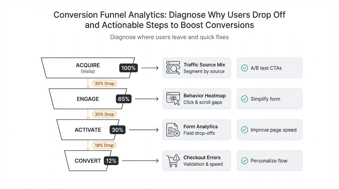 Conversion Funnel Analytics: Diagnose Why Users Drop Off and Actionable ...